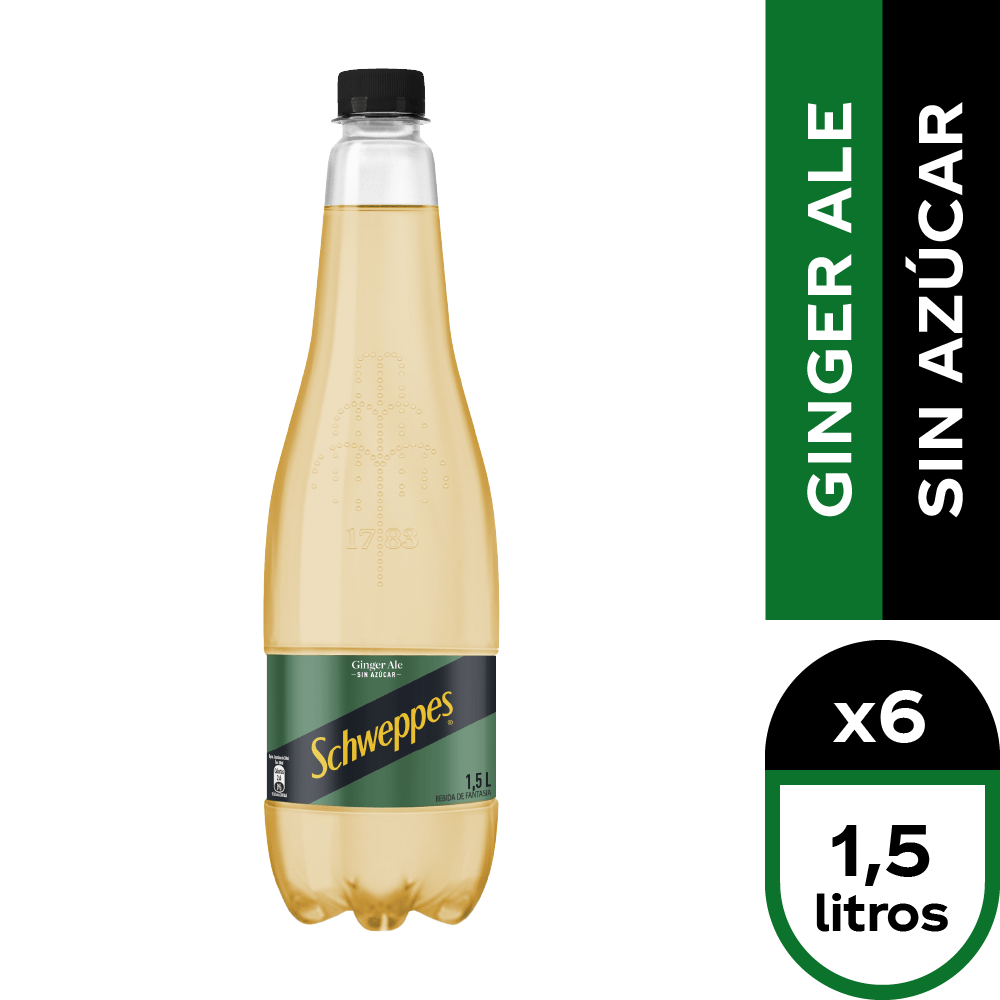Schweppes Ginger Ale Sin Azúcar 6 x 1,5 lt. | miCoca-Cola.cl - miCoca ...