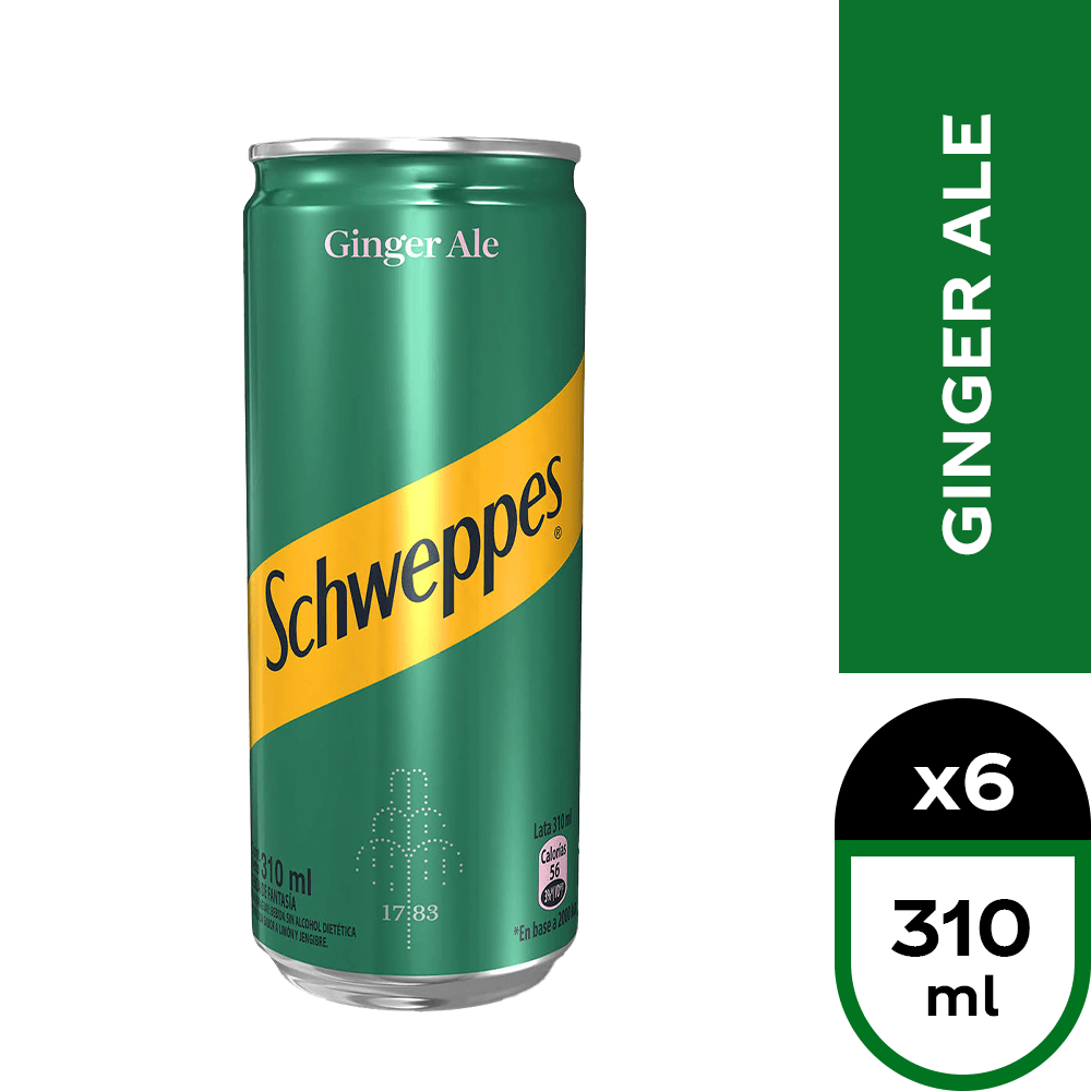Schweppes Ginger Ale 6 x 310 ml | miCoca-Cola.cl - miCoca-Cola.cl