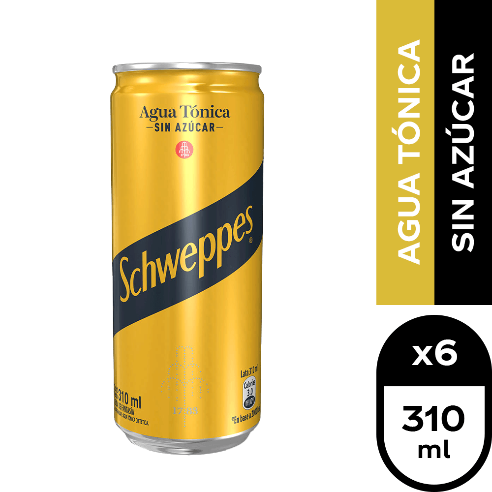 Schweppes Agua Tónica Sin Azúcar 6 x 310 ml | miCoca-Cola.cl - miCoca ...