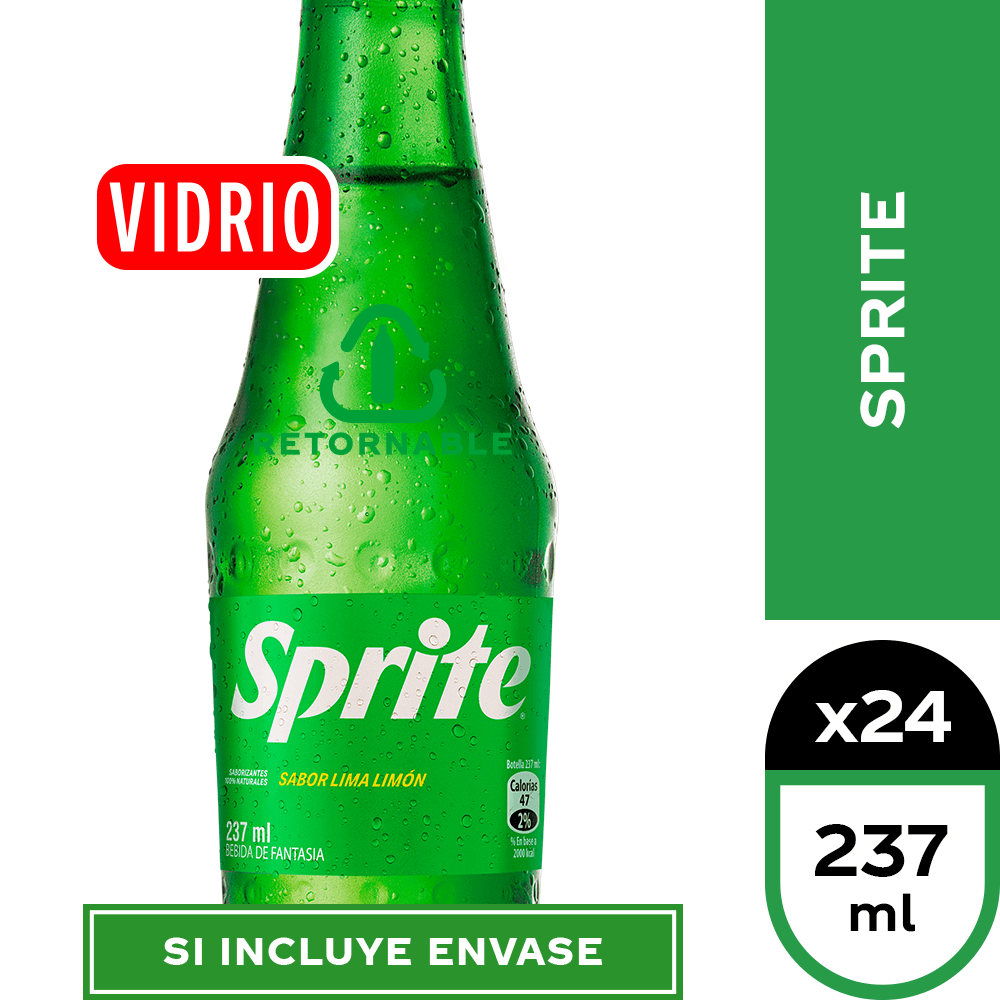Starter Kit Sprite retornable 24 x 237 ml (Incluye jaba y envases ...