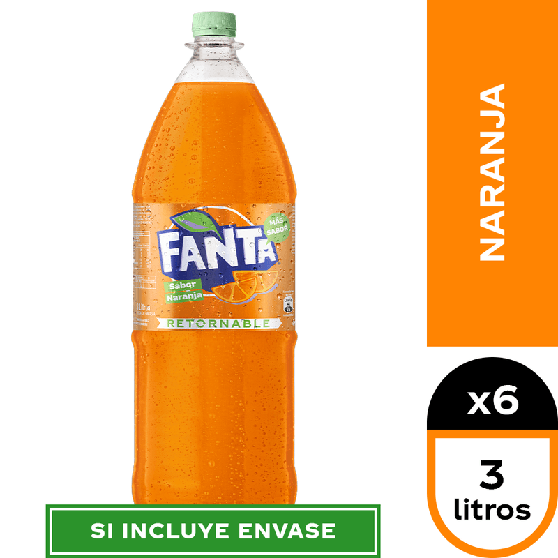 Starter Kit Fanta Original Retornable 6 x 3,0 lt. (Incluye jaba y ...
