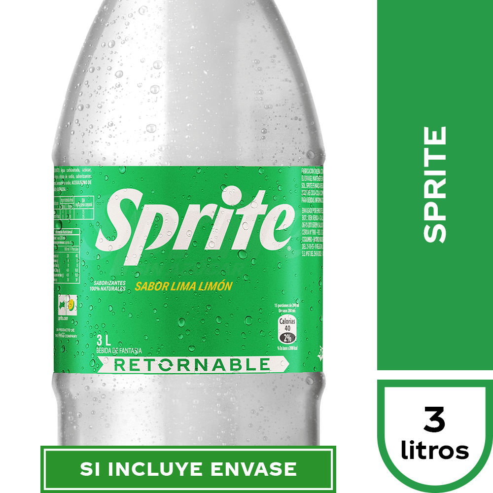 Starter Kit Sprite Retornable 3,0 lt. (Incluye envase) - miCoca-Cola.cl