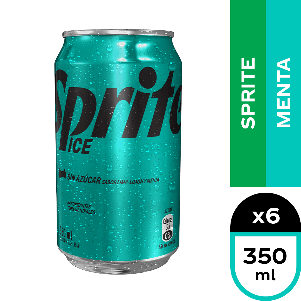 Sprite Ice Sin Azúcar 6 x 350 ml. - miCoca-Cola.cl