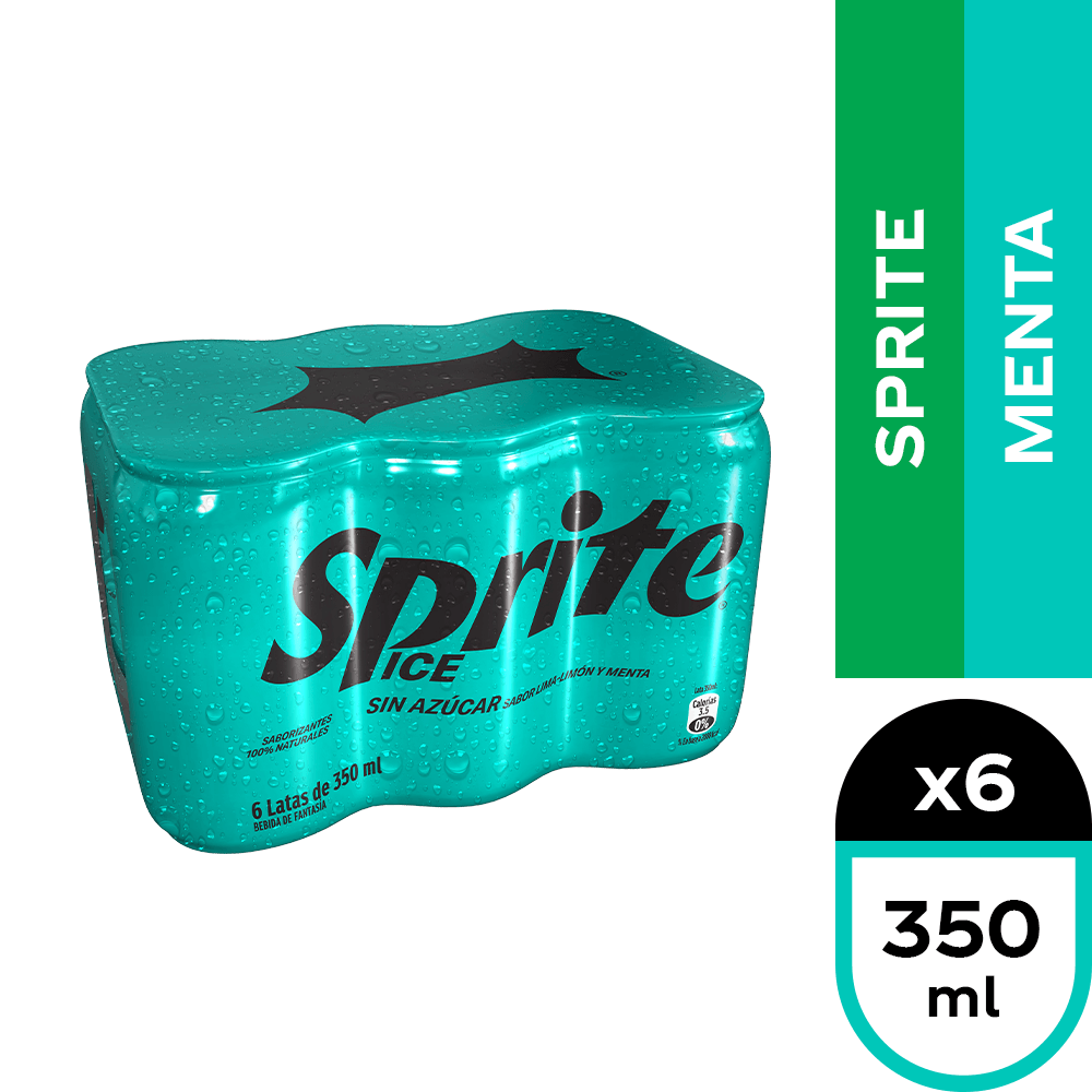 Sprite Ice Sin Azúcar 6 x 350 ml. | miCoca-Cola.cl - miCoca-Cola.cl
