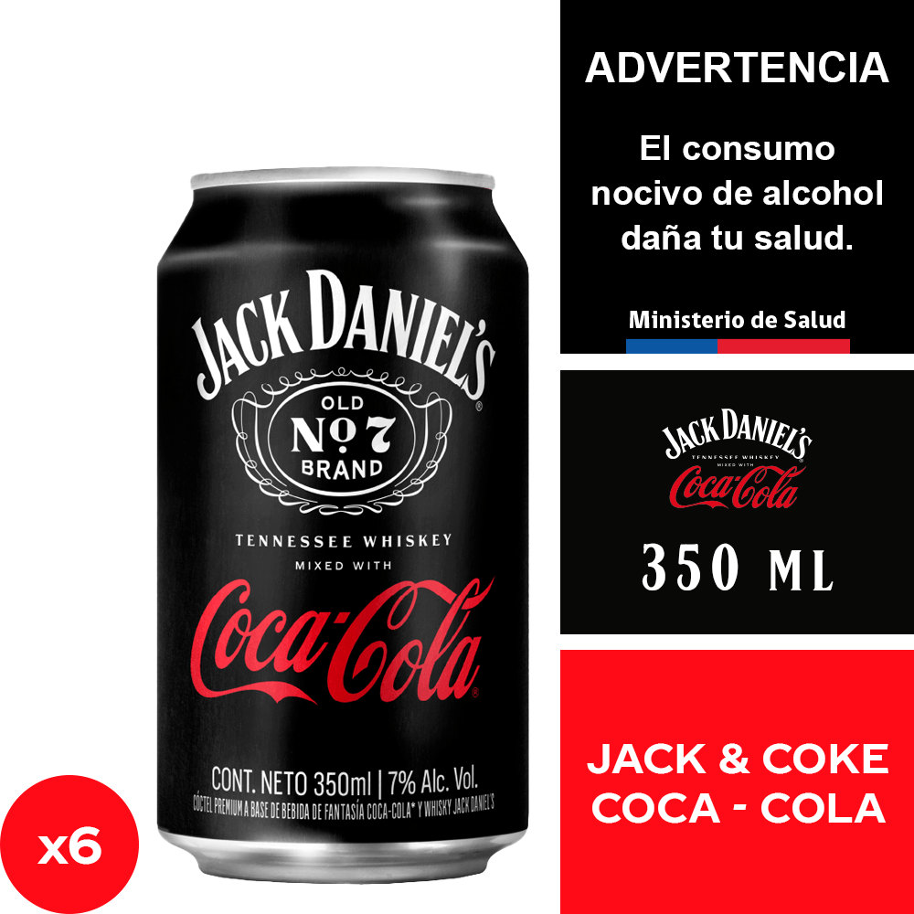 Jack & Coke 7,0° 6 x 350 ml. | miCoca-Cola.cl - miCoca-Cola.cl