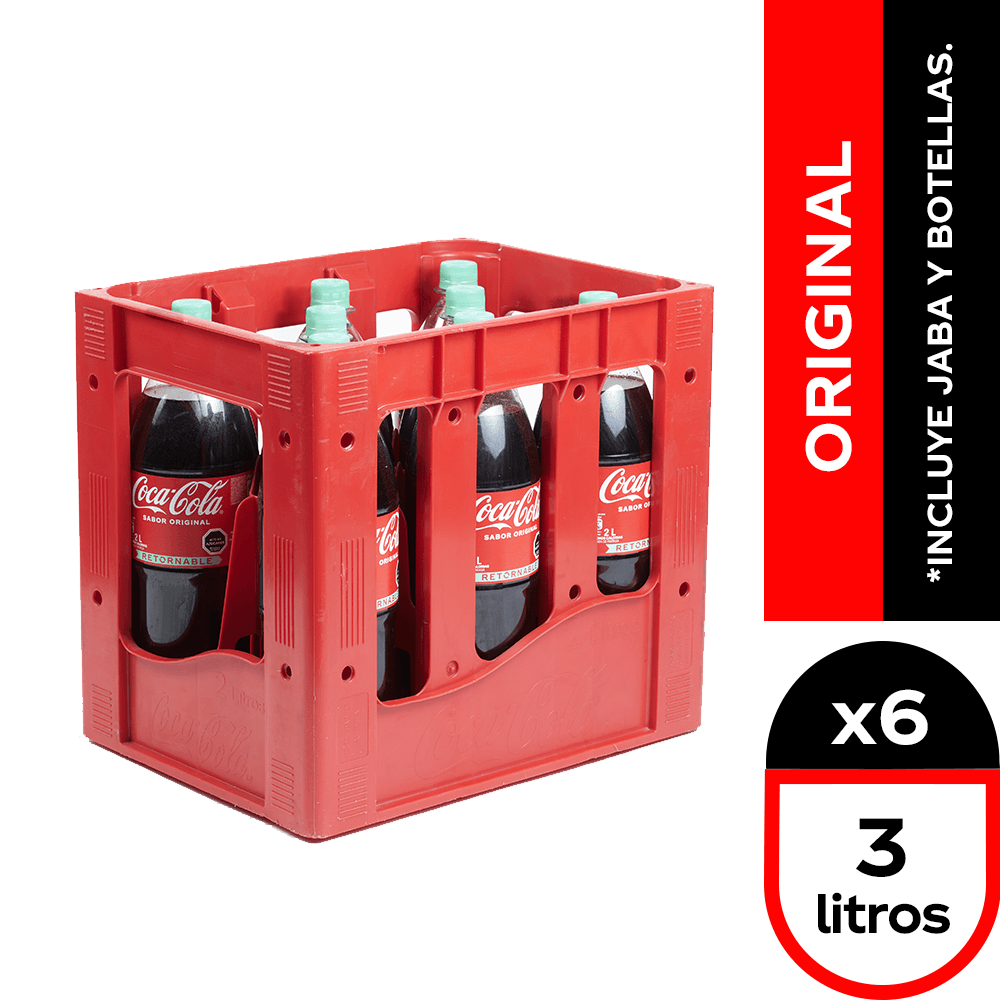 Starter Kit Coca-Cola Original Retornable 6 x 3,0 lt. (Incluye jaba y ...