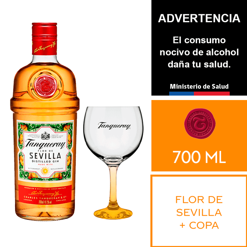 Tanqueray Sevilla 700 ml. + Copa Tanqueray Sevilla 600 ml. - miCoca-Cola.cl