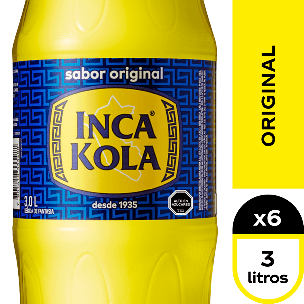 Inca Kola 6 x 3,0 lt. - miCoca-Cola.cl
