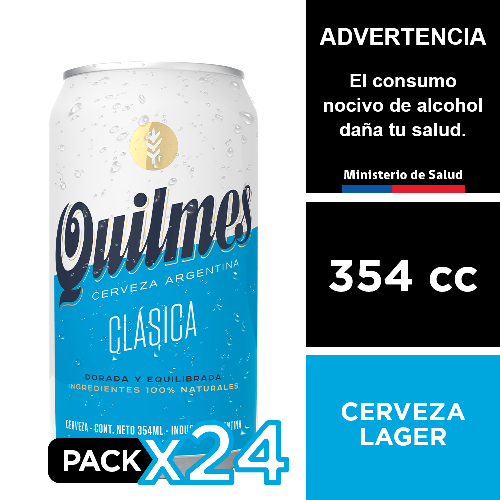 Malo Cerveza Quilmes 4,9° 24 x 354 cc. | miCoca-Cola.cl - miCoca-Cola.cl