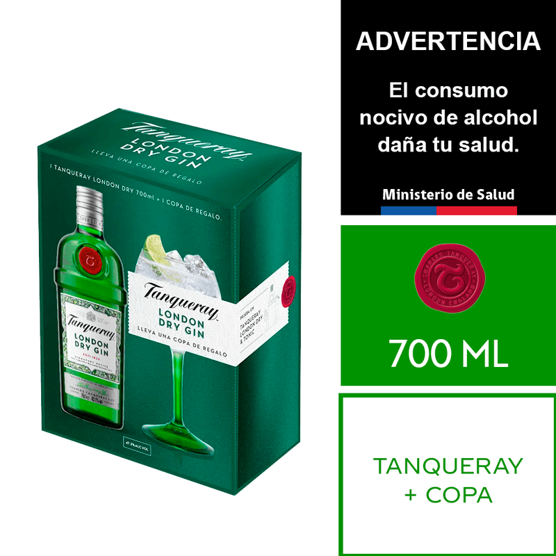 Pack Tanqueray 700 ml. + Copa Gin. | miCoca-Cola.cl - miCoca-Cola.cl