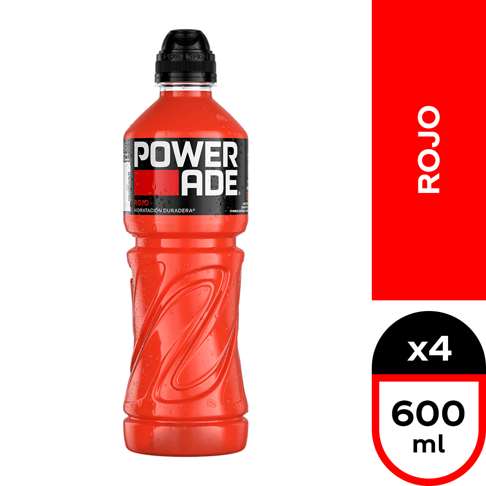 Powerade Rojo 4 x 600 ml. - miCoca-Cola.cl