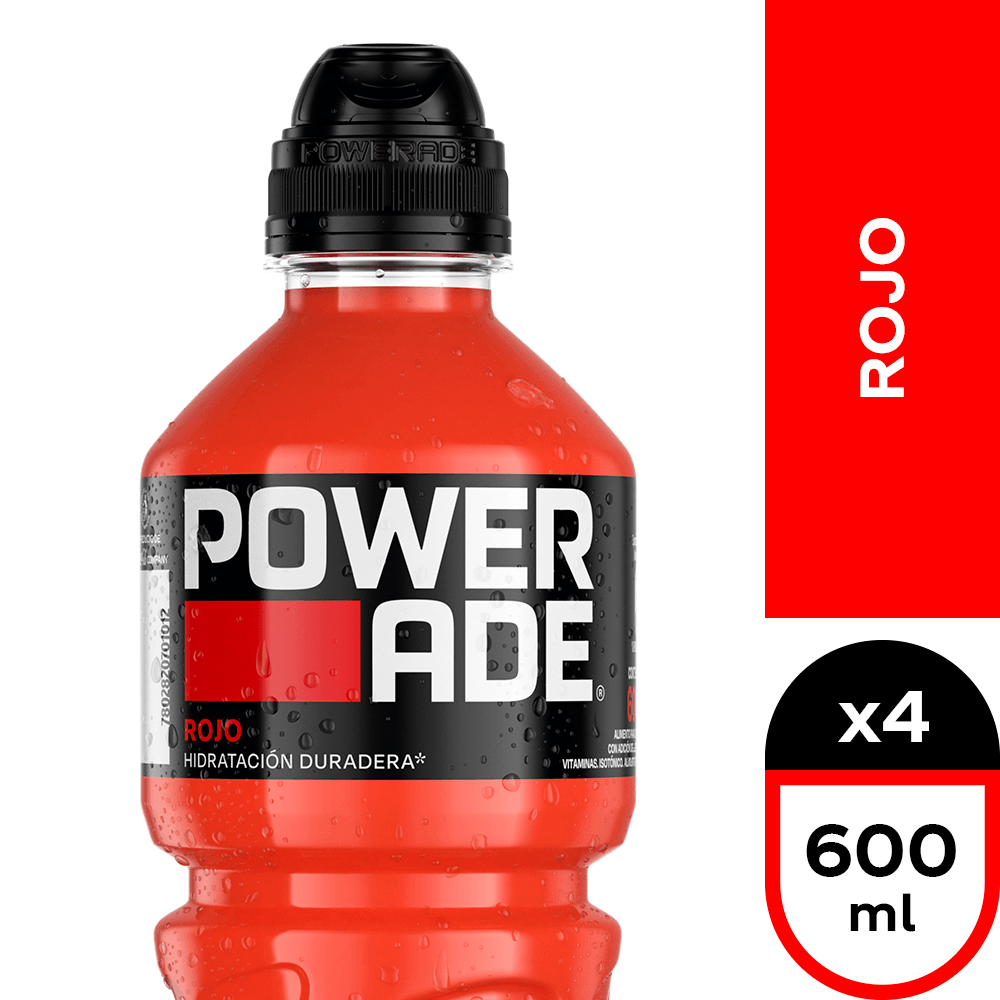 Powerade Rojo 4 x 600 ml. - miCoca-Cola.cl