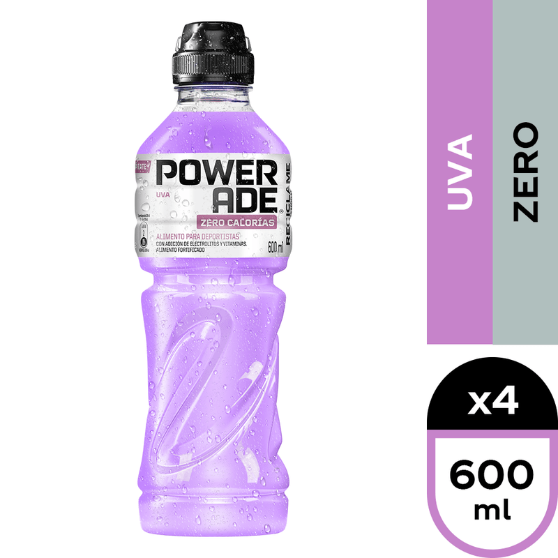 Powerade Uva Zero 4 x 600 ml. - miCoca-Cola.cl
