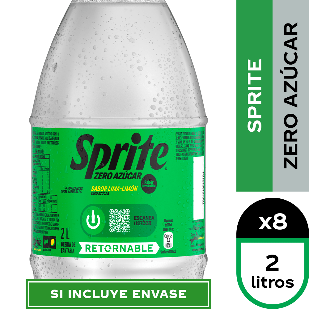 Starter Kit Sprite Sin Azucar Retornable 8 x 2,0 lt. (Incluye jaba y ...